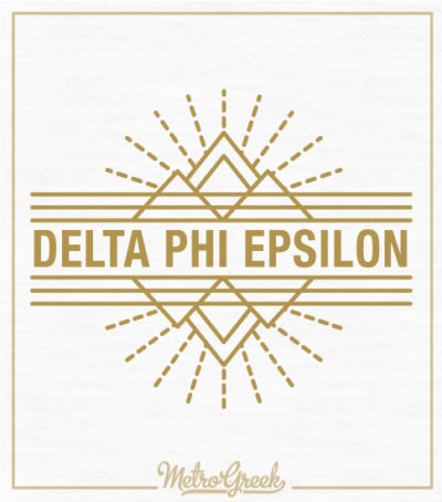 1049 Delta Phi Epsilon Gold Foil T-shirt | Metro Greek