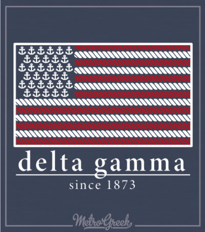 9541 Delta Gamma Flag and Anchors Shirt | Metro Greek