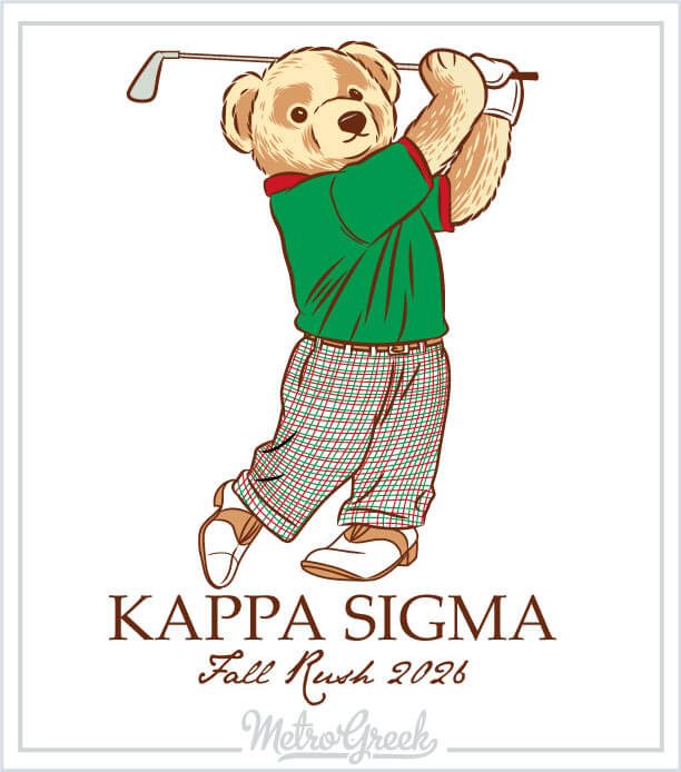 2291 Kappa Sigma Rush Shirt Golfing Bear | Metro Greek