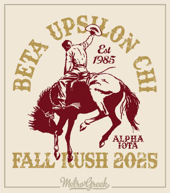1163 Beta Upsilon Chi Rush Shirt Rodeo Cowboy | Metro Greek